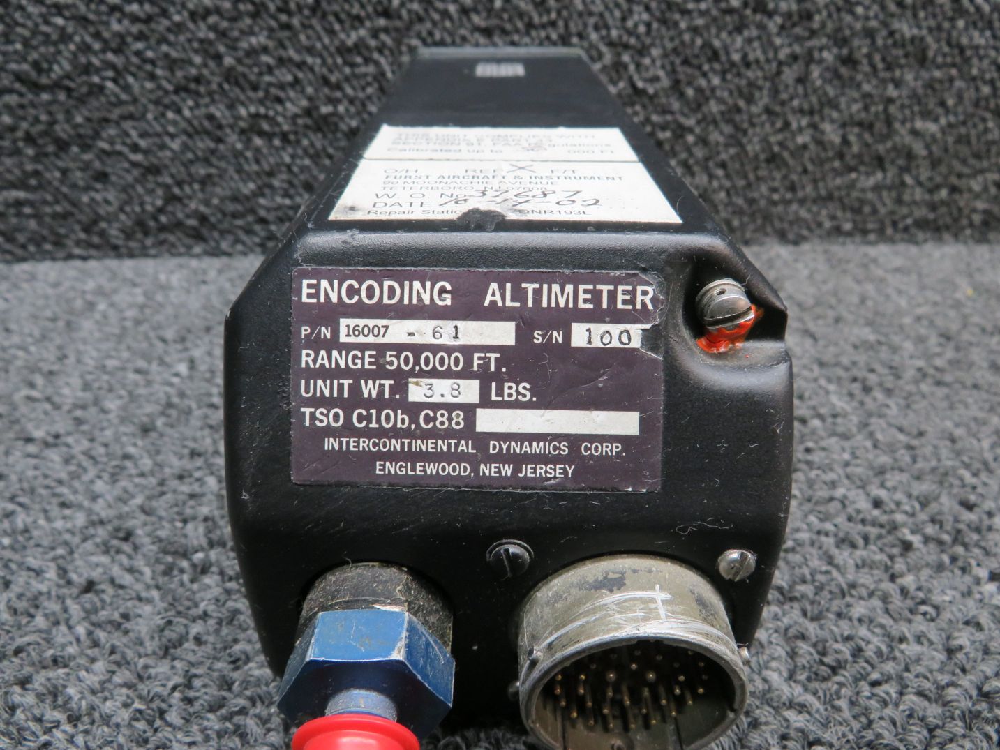 16007 61 Intercontinental Dynamics Aircraft Encoding Altimeter Indicator