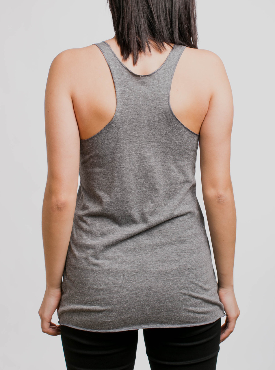 Deity - Multicolor on Grey Triblend Women's Racerback Tank Top ...