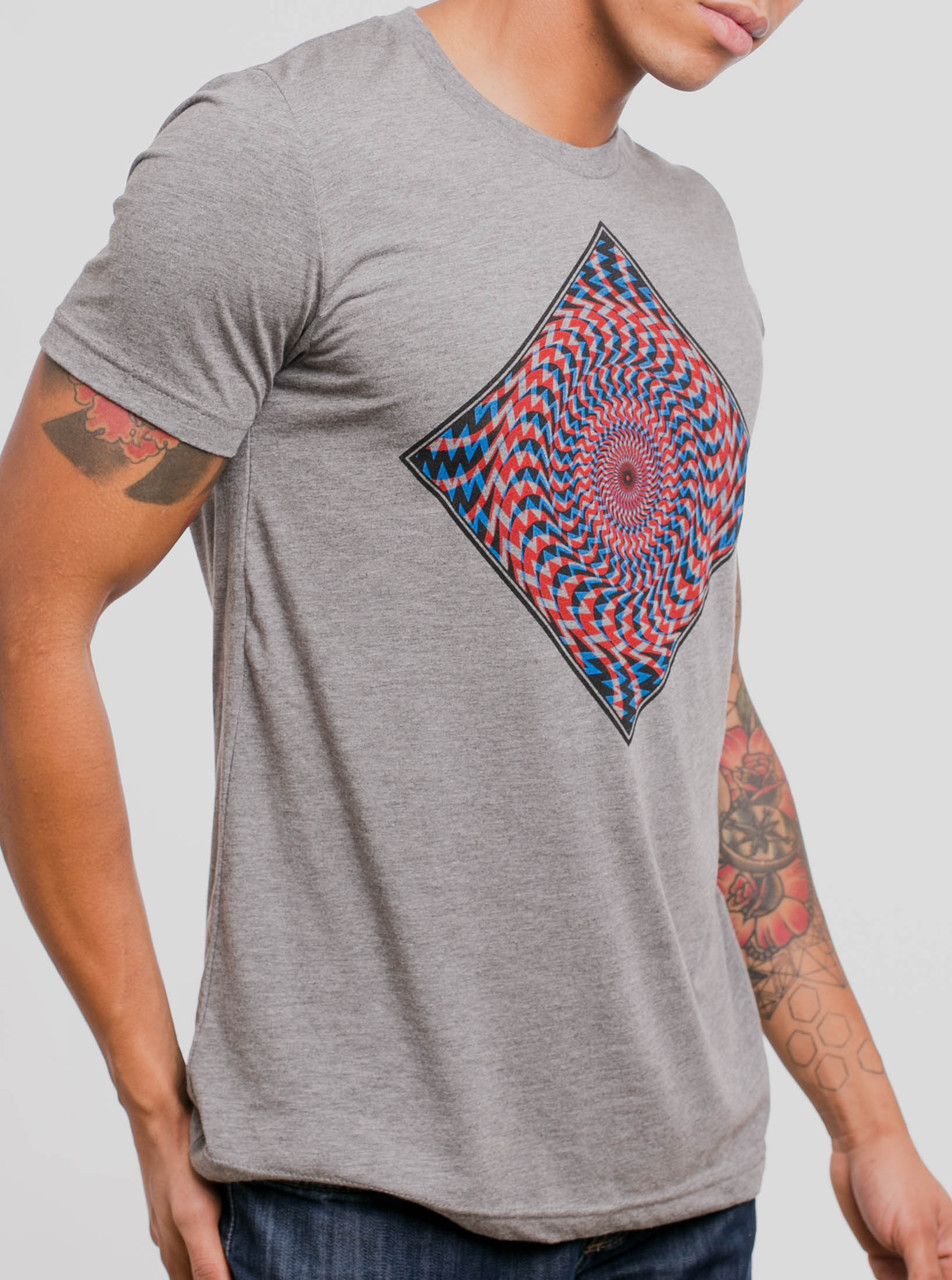 Mixed Spirals - Multicolor on Heather Grey Triblend Mens T Shirt ...