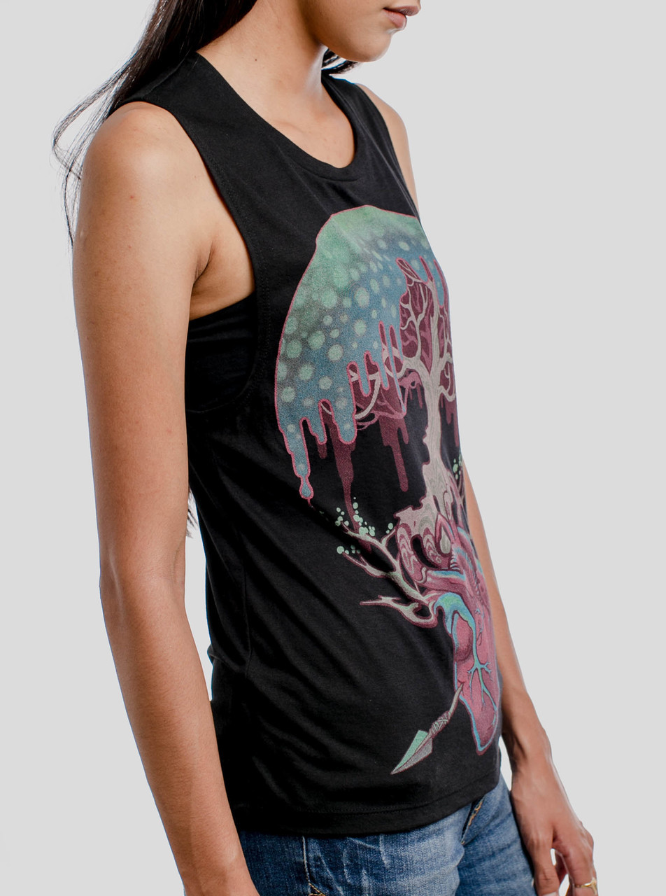 Empathy - Multicolor on Black Women's Muscle Tank Top - Curbside Clothing