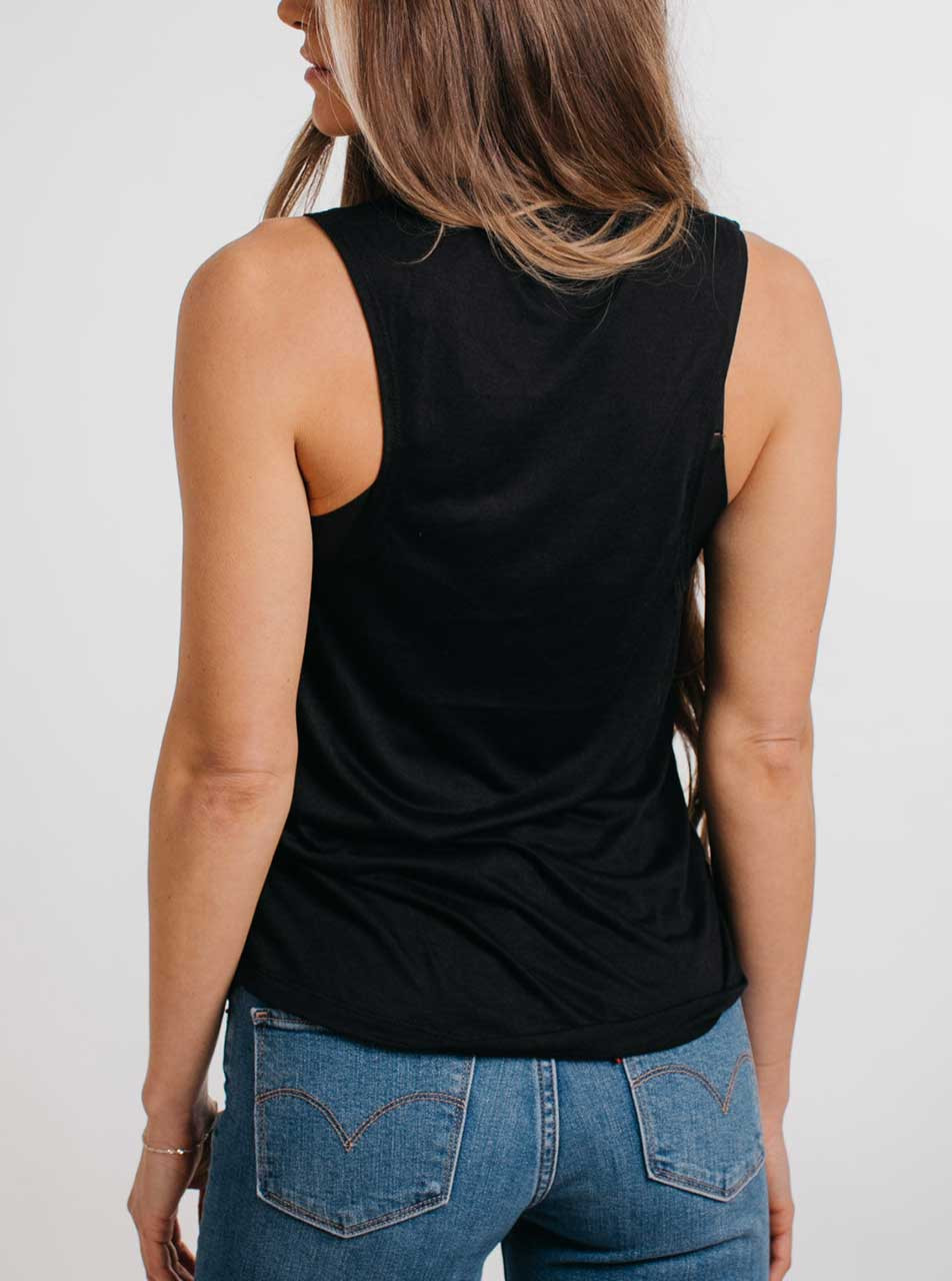 Spirit Guide - Multicolor on Black Womens Muscle Tank - Curbside Clothing