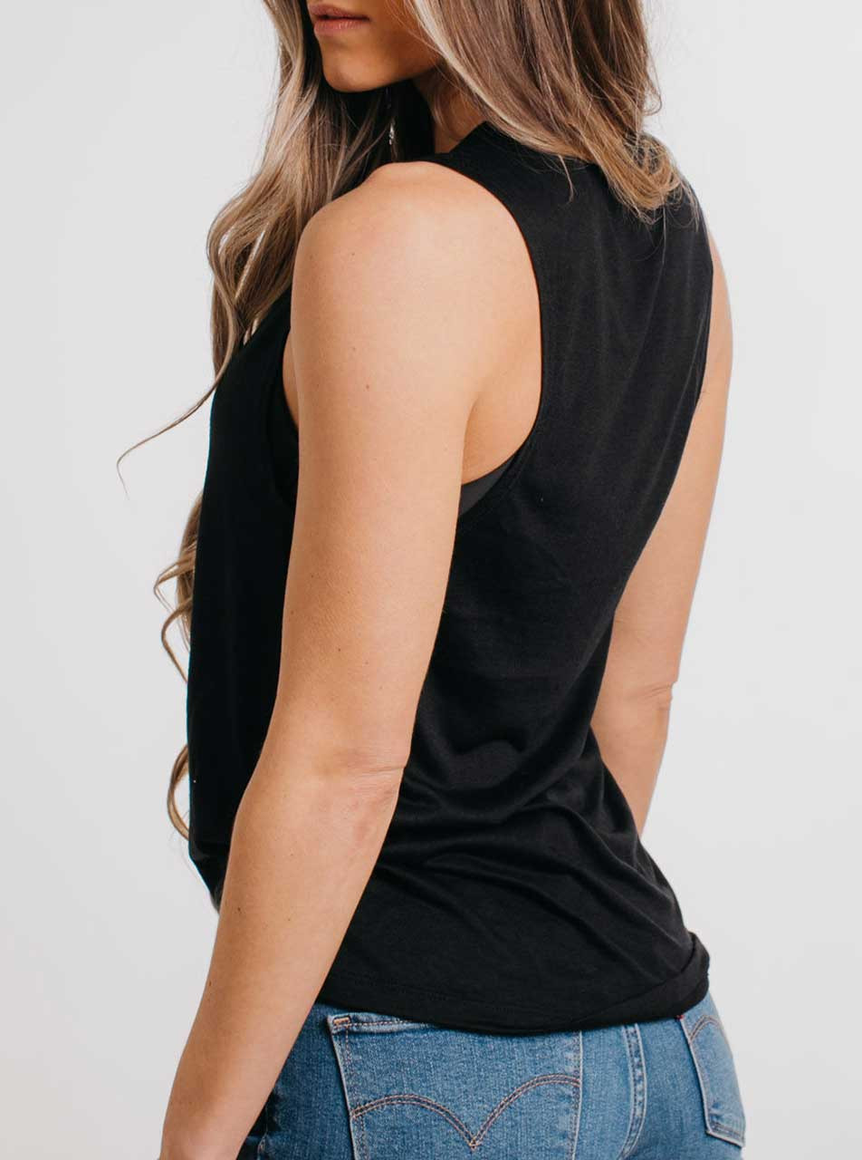 King - Multicolor on Black Women's Muscle Tank Top - Curbside Clothing
