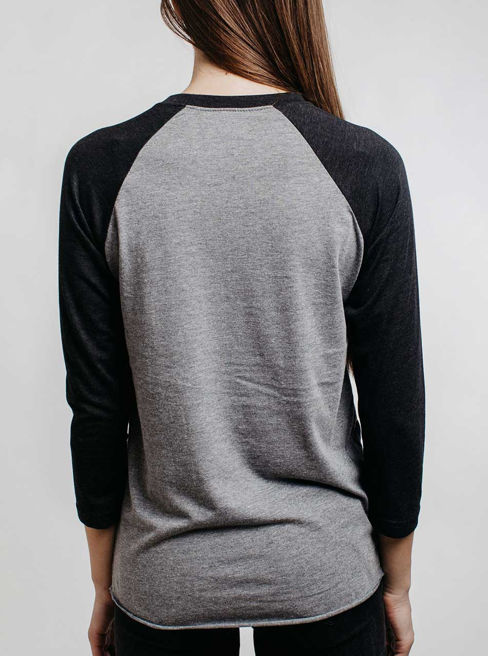 Koi - Multicolor on Heather Grey and Black Triblend Womens Raglan ...