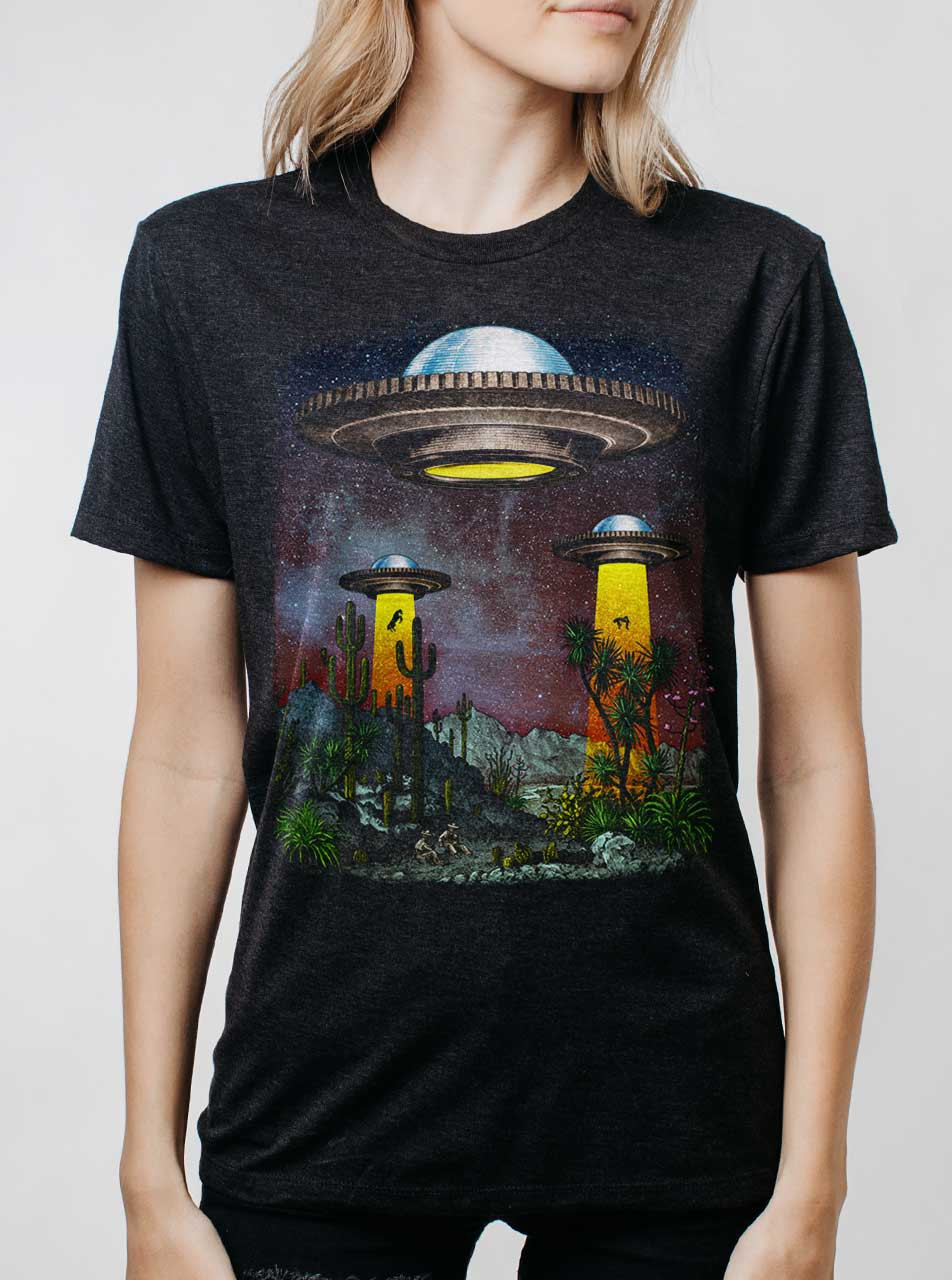 UFOs - Multicolor on Womens Unisex T Shirt - Curbside Clothing
