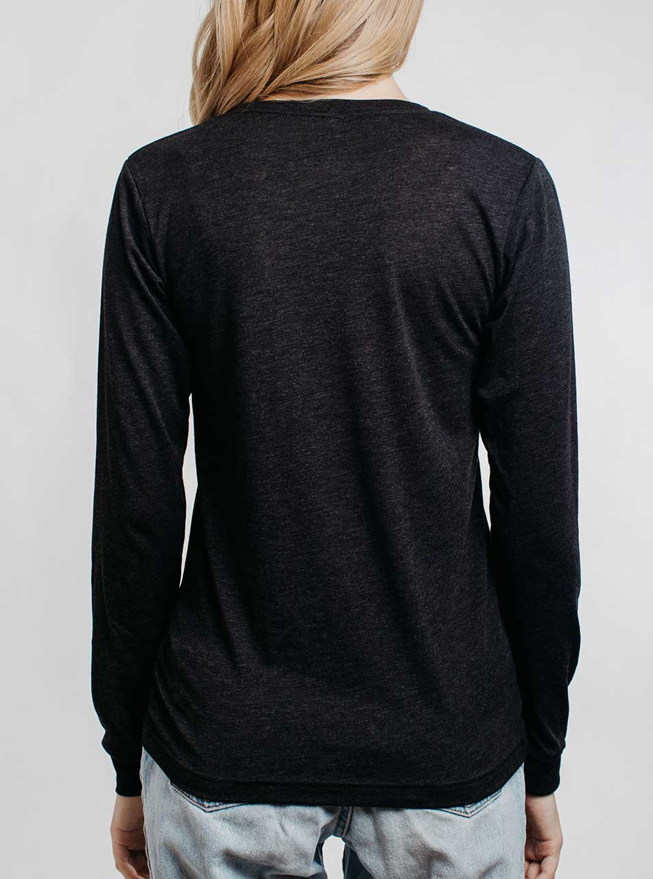 Mermaid - Multicolor on Heather Black Triblend Womens Long Sleeve ...