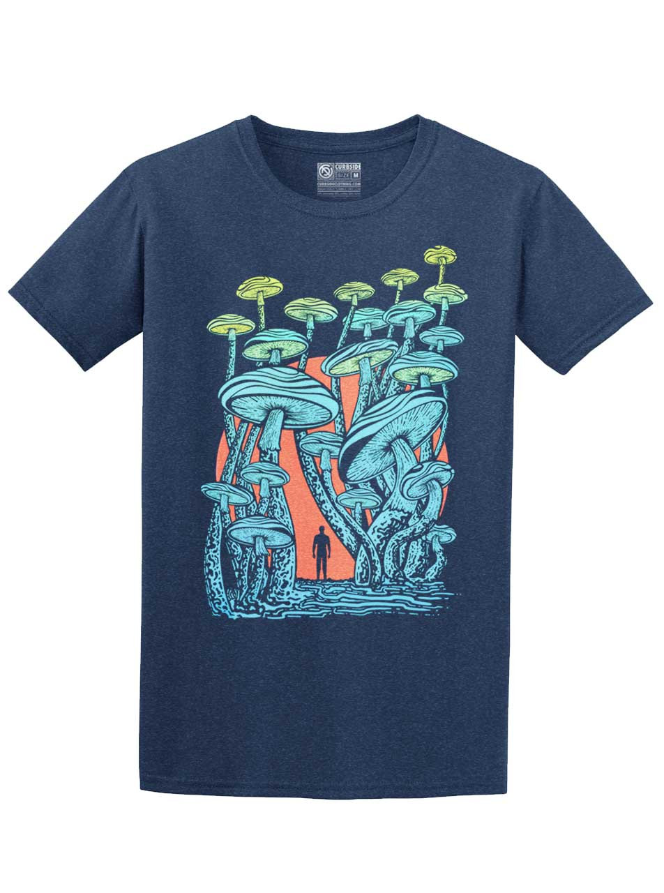 Mushroom Forest Multicolor On Mens T Shirt Curbside Clothing