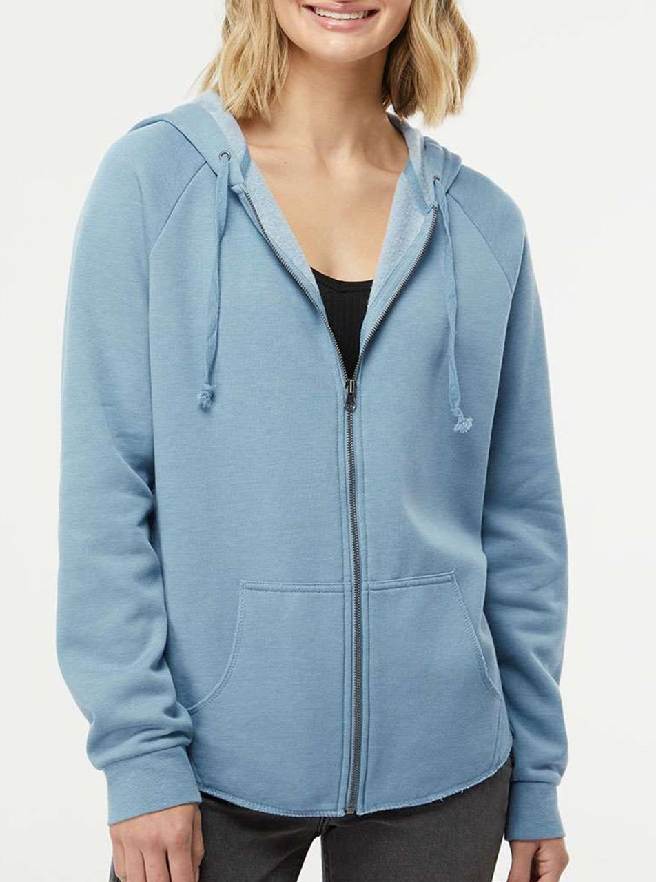 Women's Misty Blue California Zip Up - Curbside Clothing