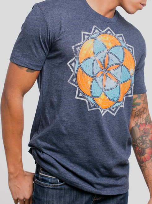 Life Multicolor On Heather Navy Mens T Shirt Curbside Clothing