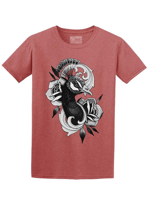Indian Peacock Multicolor On Mens T Shirt Curbside Clothing