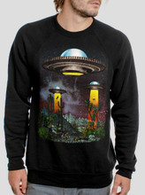 UFOs - Multicolor on Black Men's Sweatshirt - Curbside Clothing