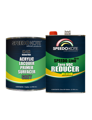 Acrylic Lacquer Primer Gray 2 gallon kit, w/Fast Speed Reducer, SMR ...