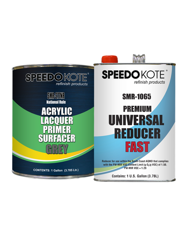 Acrylic Lacquer Primer Gray 2 gallon kit, w/Fast Speed Reducer, SMR ...