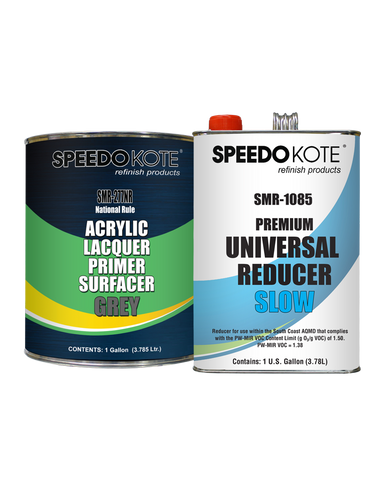 Acrylic Lacquer Primer Gray 2 gallon kit, w/Fast Speed Reducer, SMR ...