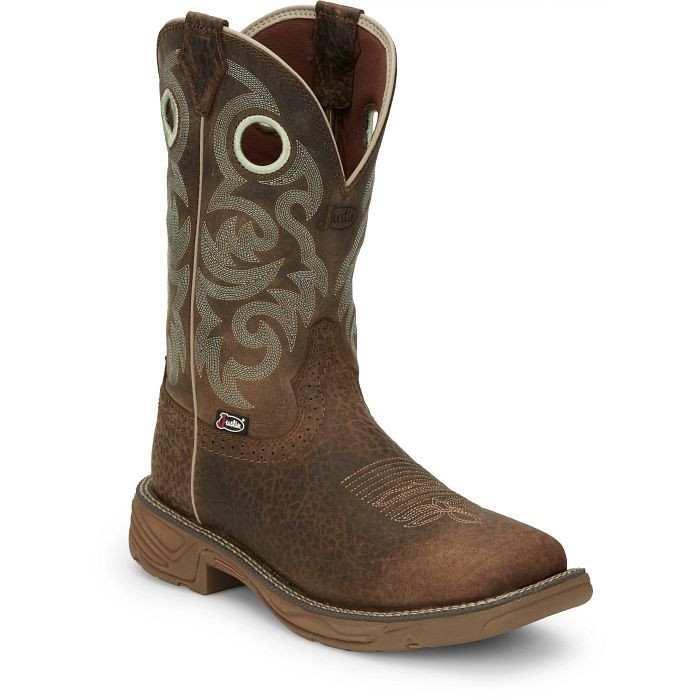 Justin Men's Stampede Rush Wide Square Toe Work Boots - SE7403 - Leon ...