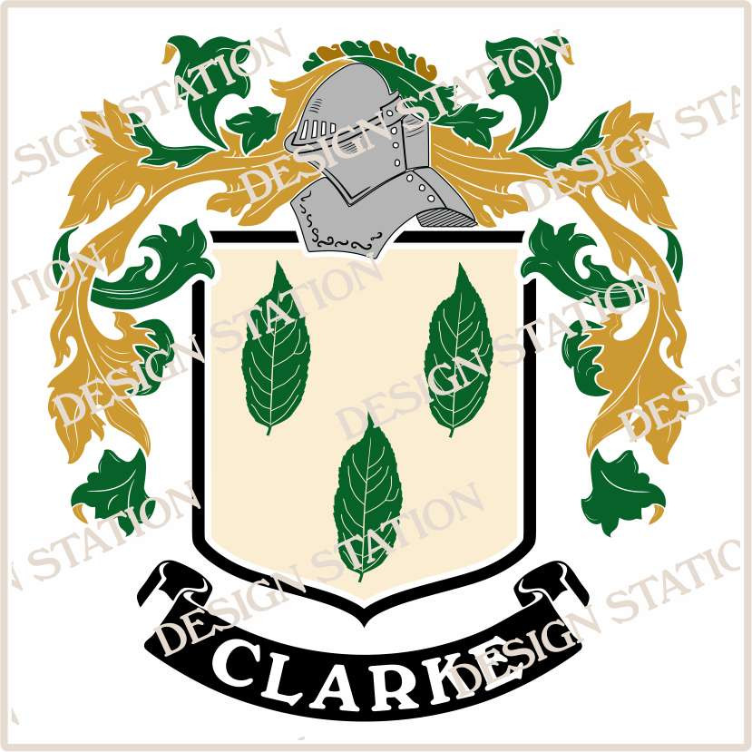 Clark Family Crest Vector Graphic - My Personal Jewellery