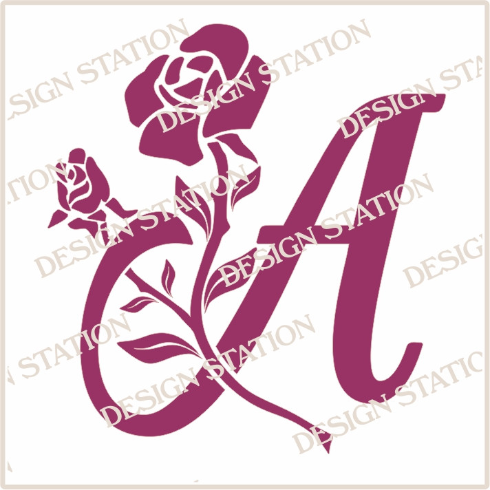 A Rose Monogram Vector Graphic Download