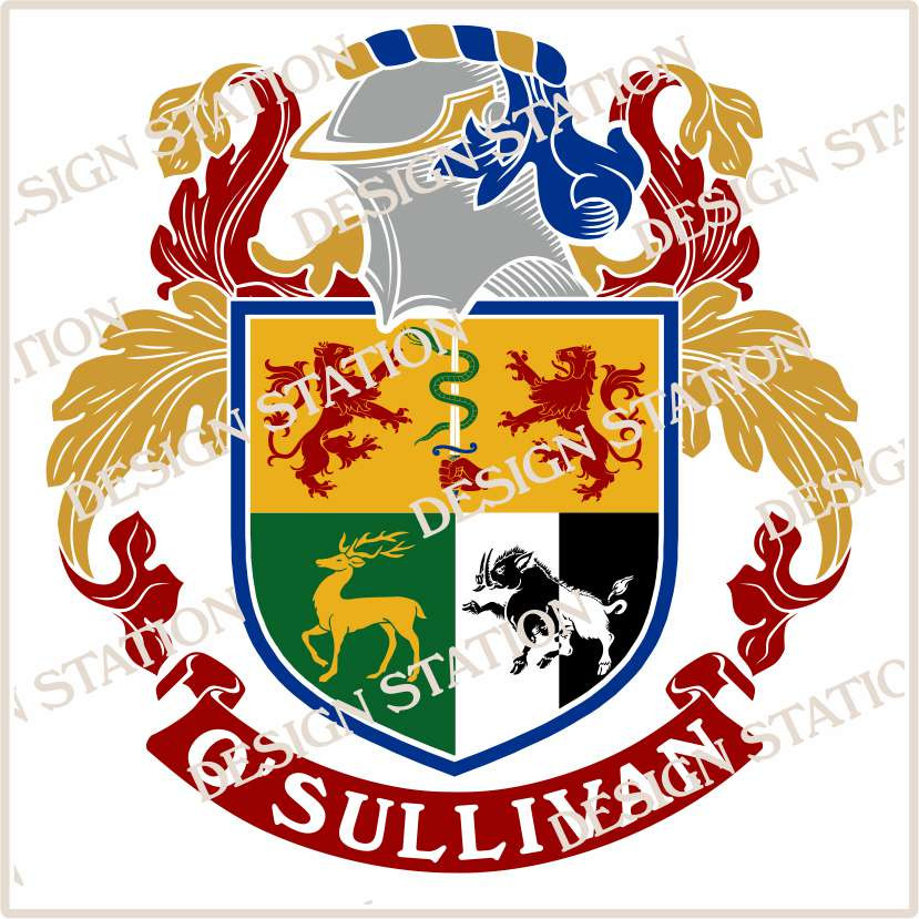 O'Sullivan Family Crest Vector Graphic - My Personal Jewellery