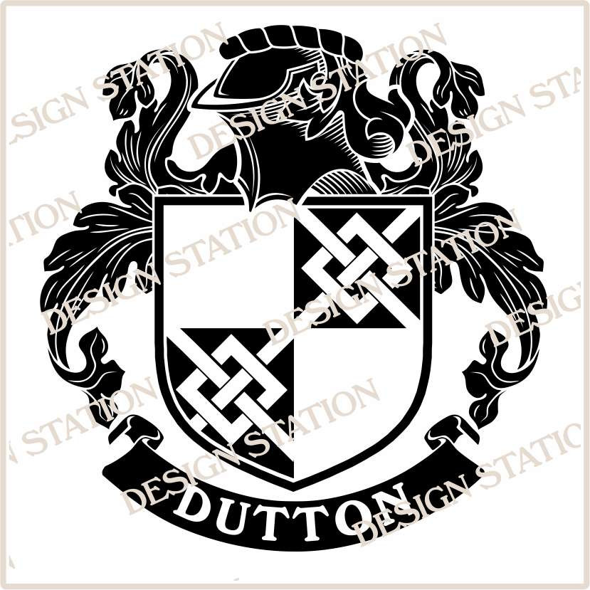 Dutton IE Family Crest Vector Graphic - My Personal Jewellery