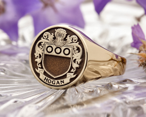 Hogan Family Crest Signet Ring - MyPersonalJewellery