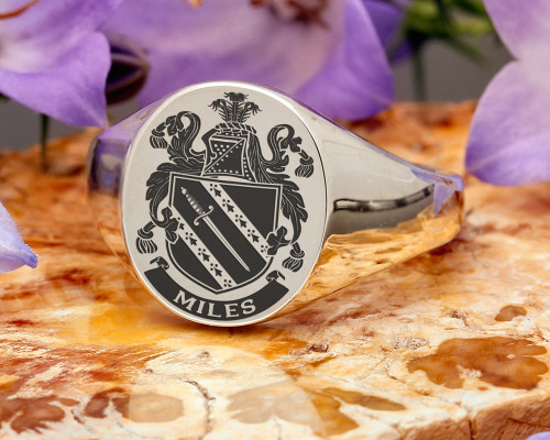 Miles Family Crest Signet Ring - MyPersonalJewellery