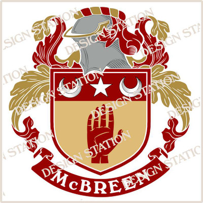 McBreen IE Family Crest Vector Graphic