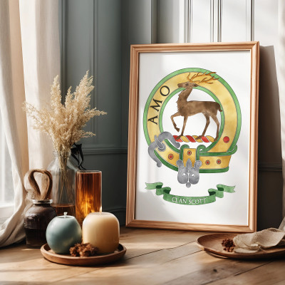 Scott Clan Watercolour Print - The Design Station