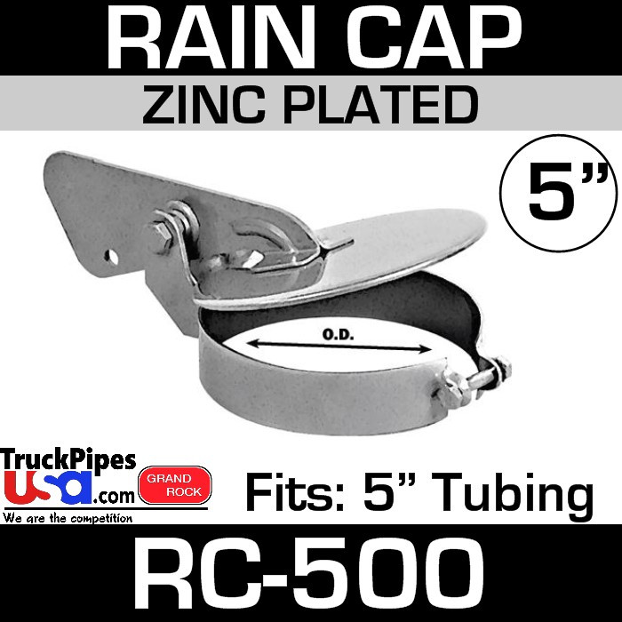 5 inch Zinc Plated Rain Cap RC-500 from Truck Pipes USA