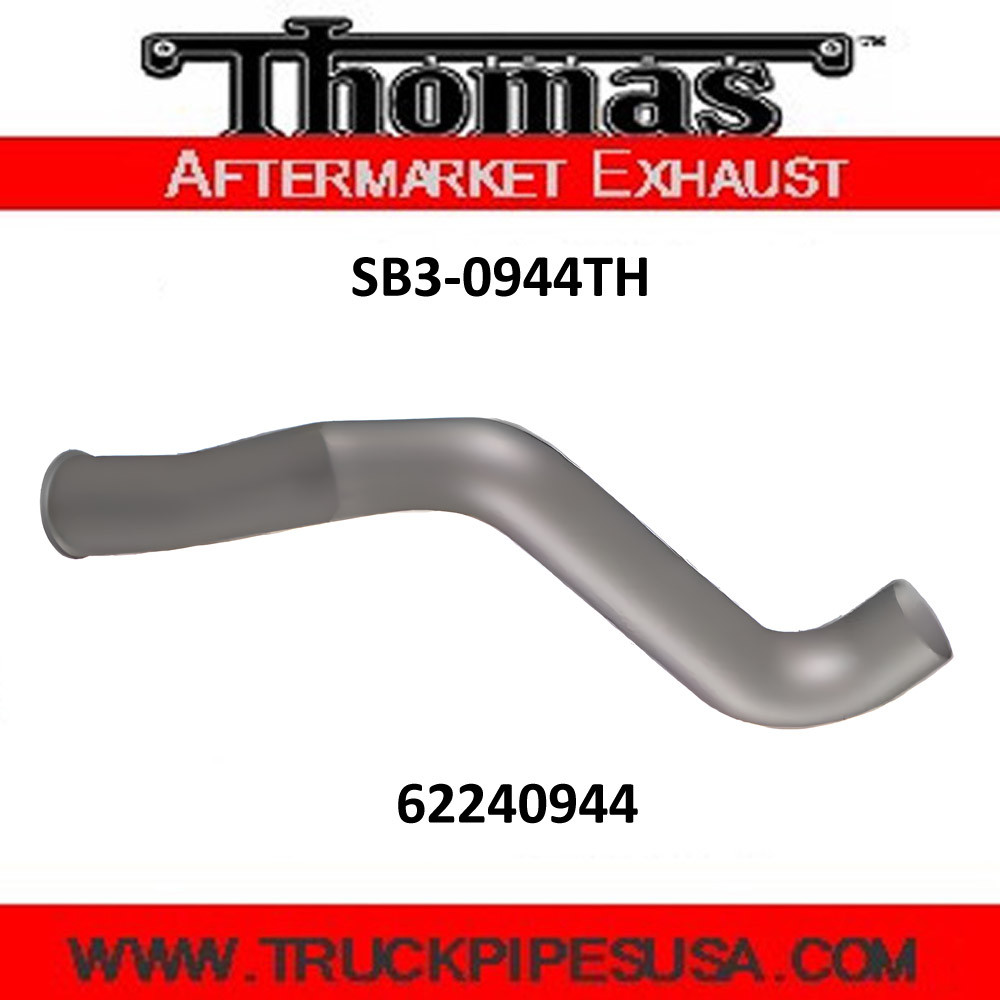 62240944 Thomas Bus 4" Multi-Bend Exhaust Pipe Flared OD Aluminized SB3 ...
