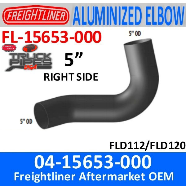 04-15653-000 Freightliner Aluminized Right Exhaust Elbow