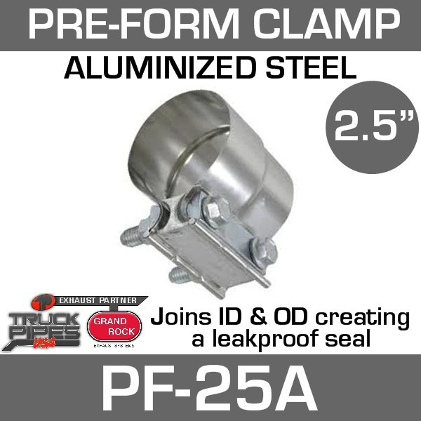 2.5" Preformed Aluminized Steel Exhaust Seal Clamp PF-25A