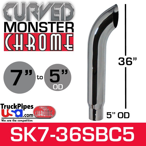 7" x 36" Monster Chrome Stack Reduced to 5" OD SK7-36SBC-5