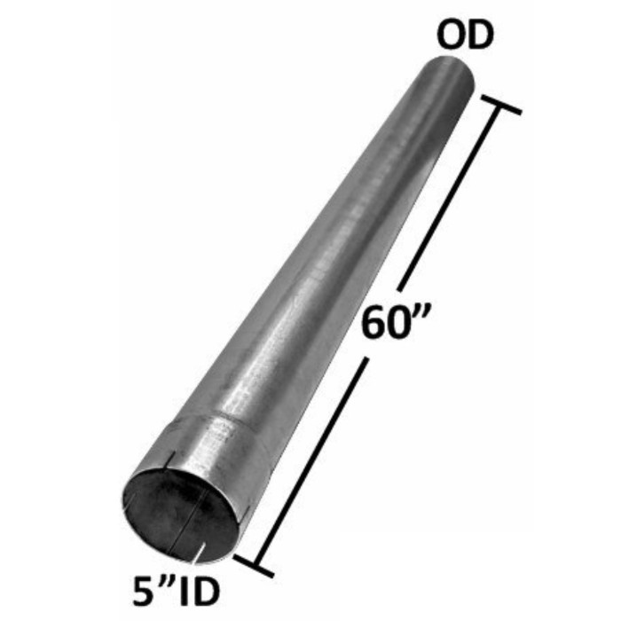 S5-60EXA 5" x 60" Straight Cut Aluminized Exhaust Stack ID