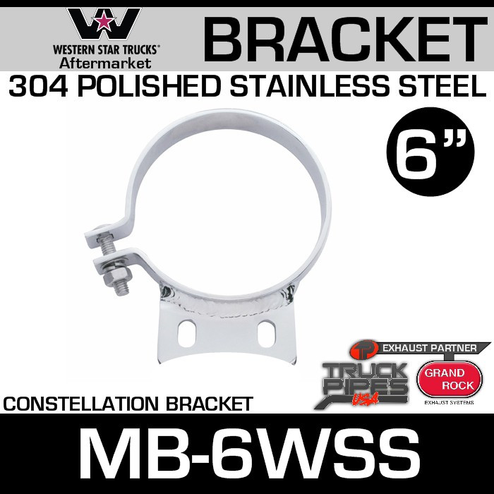 6" Western Star Constellation Stack Mount Bracket Clamp MB-6WSS