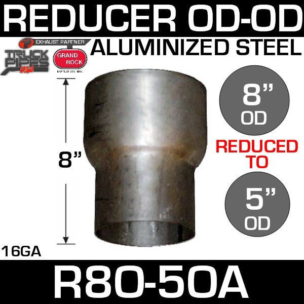 8" OD to 6" OD Exhaust Reducer Aluminized R8O-6OA - SPECIAL ORDER