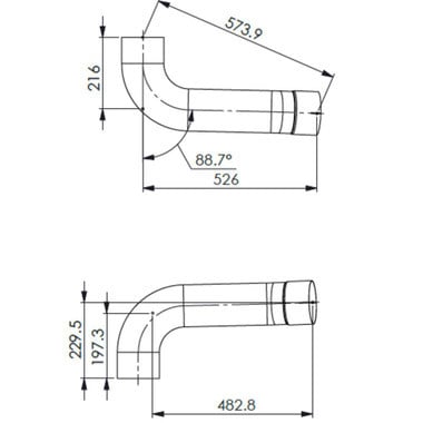 M668700 Peterbilt SCR Outlet Exhaust Pipe