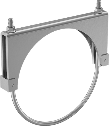 8" Round Bolt Double Saddle Exhaust Clamp- Zinc Plated RB-8ZN