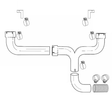 DPU-5SK 5" Dual Pick-up Exhaust Stack Kit DPU-5SK
