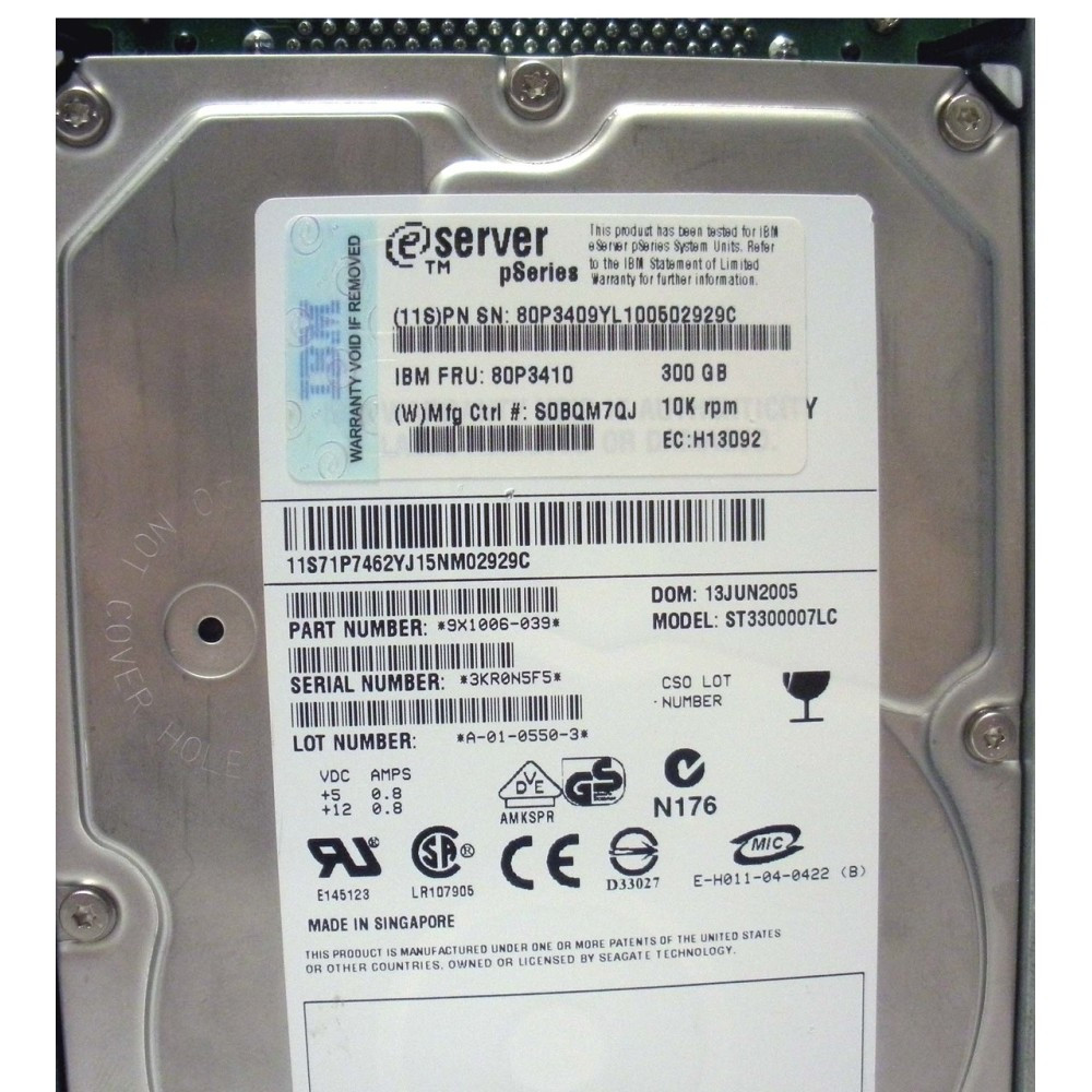 IBM 80P3410 300 GB 10K SCSI 3.5in Hard Drive Disk 1973 | Flagship Tech