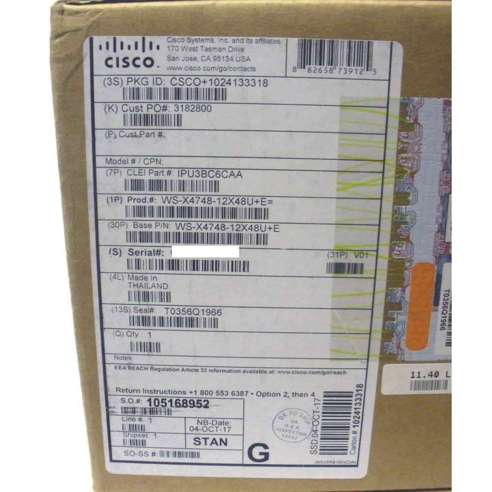 Cisco WS-X4748-12X48U+E Catalyst 4500E 48-Port UPOE w/ 12x10GbE ...