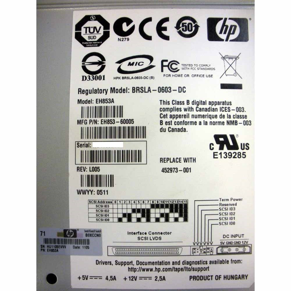 HP 452973-001 Ultrium 1840 LTO-4 Internal Tape Drive | Data Storage ...