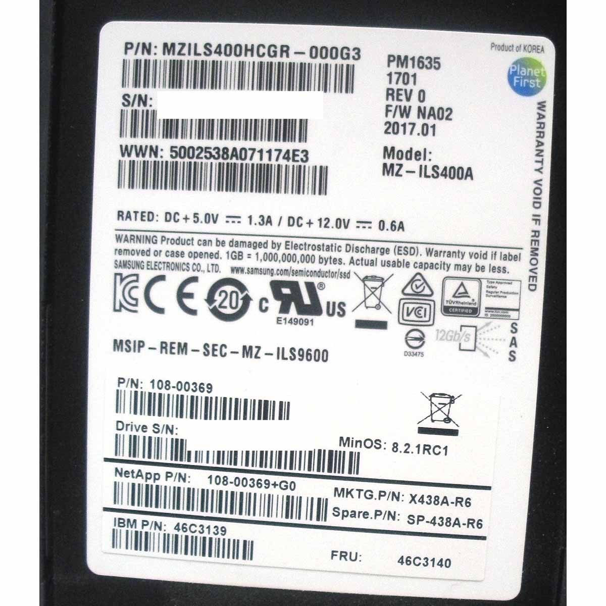 Netapp X438A-R6 Solid State Drive 400GB | 108-00369 SSD