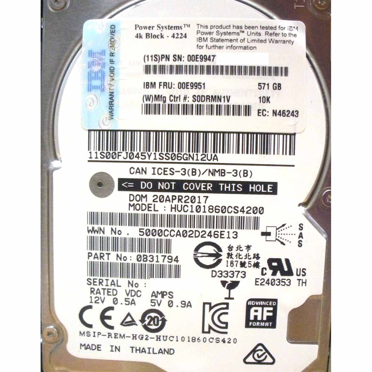 IBM ESF4 Hard Drive 571GB 10K SAS 2.5in | iSeries