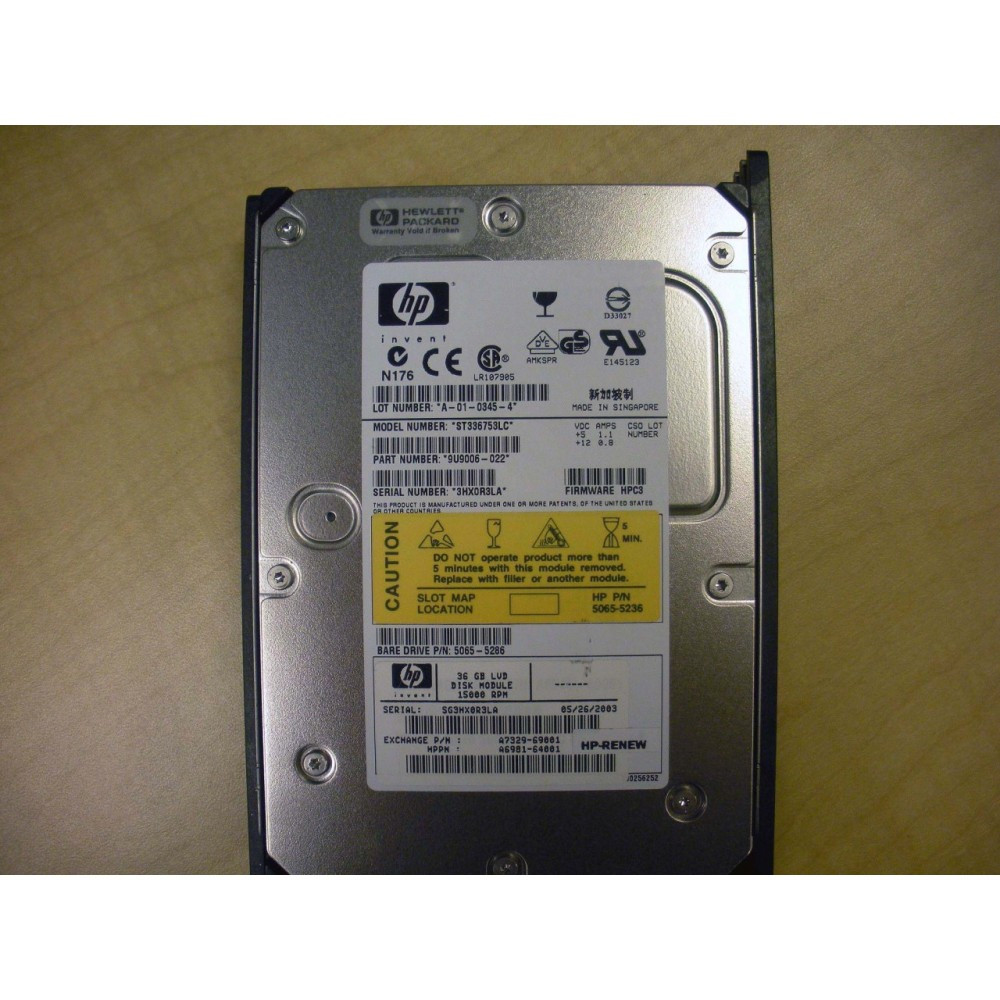 HP A6981A A6981-64001 A7329-69001 36GB 15K U320 LVD SCSI Hard Drive for ...