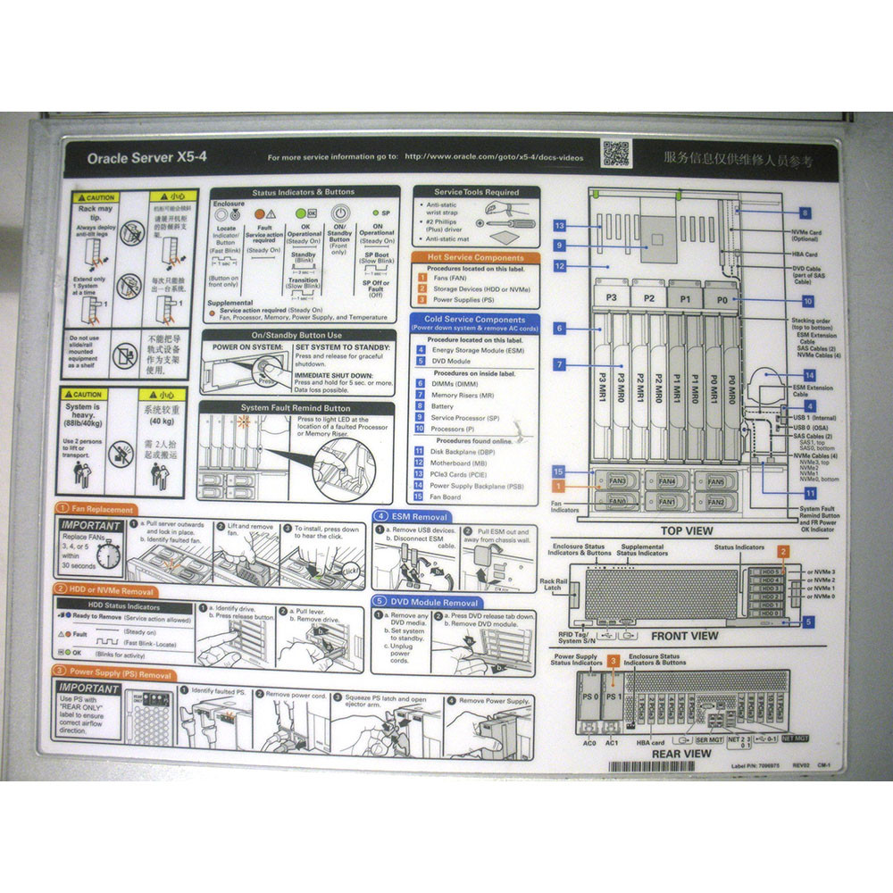 Oracle X5-4 Server 4x 18-Core 2.6GHz 1TB Ram