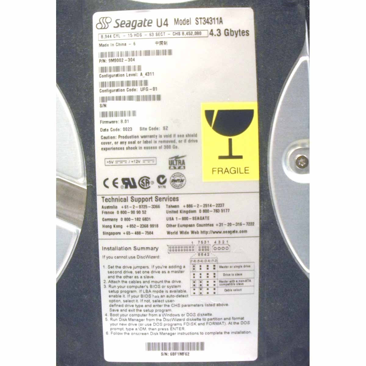 Seagate ST34311A Hard Drive 4.3GB Ultra ATA/33 EIDE