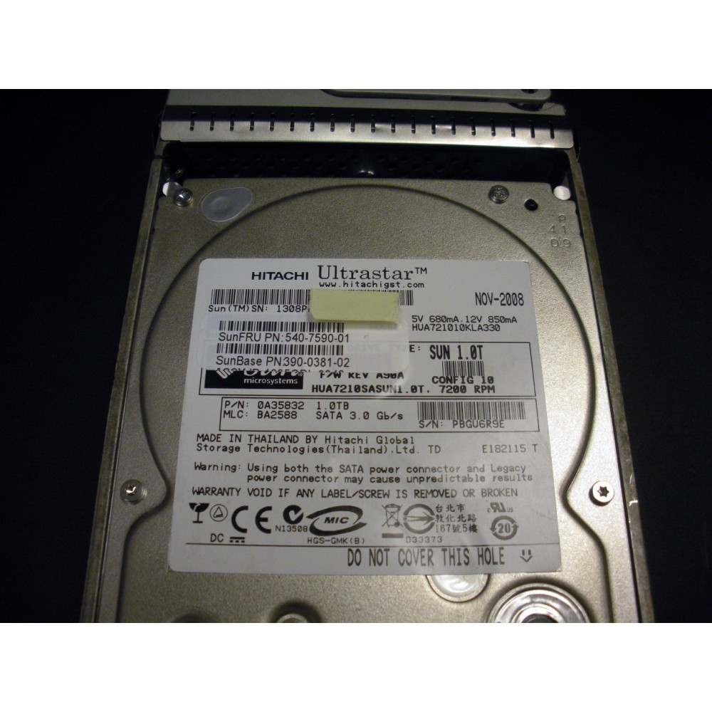 Sun XTC-ST1CF-1TB7KZ 540-7590 1TB 7.2K SATA Hard Drive for 6140 6180 6540