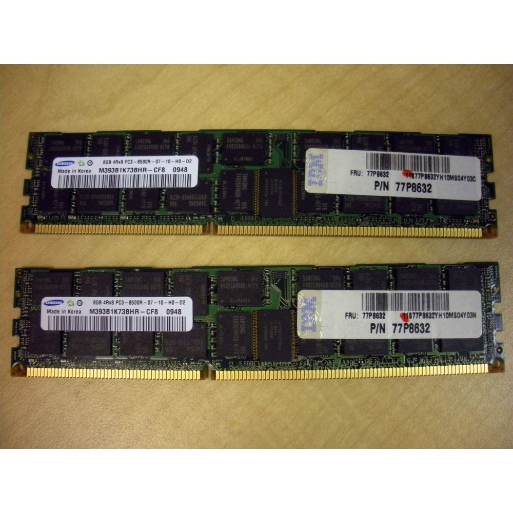 IBM 4527-82XX 16GB (2x 8GB) Memory Kit PC3-8500 77P8632