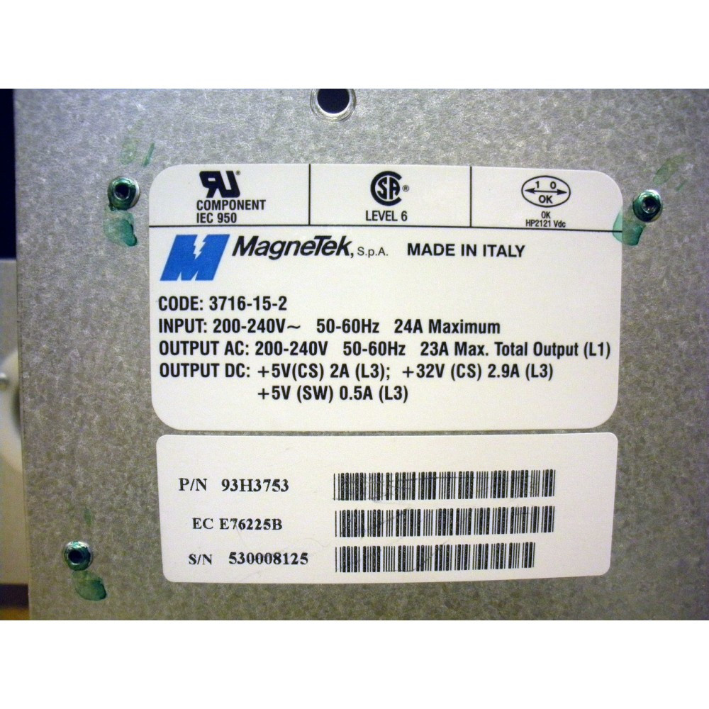 IBM 93H3753 7017-S7X Power Supply AC Box