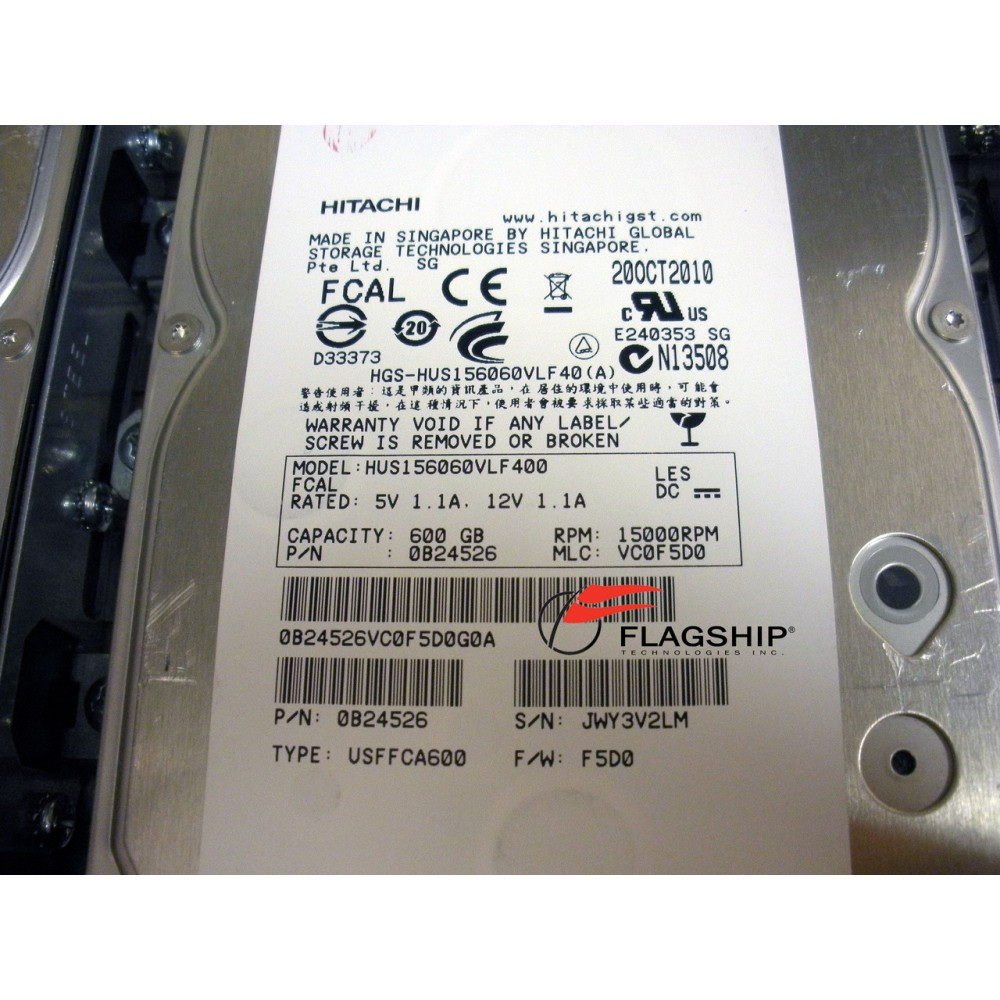 HP 3PAR QL252A 970-200114/600GB 4x 600GB FC 15K 4Gb FC Hard Drive Magazine
