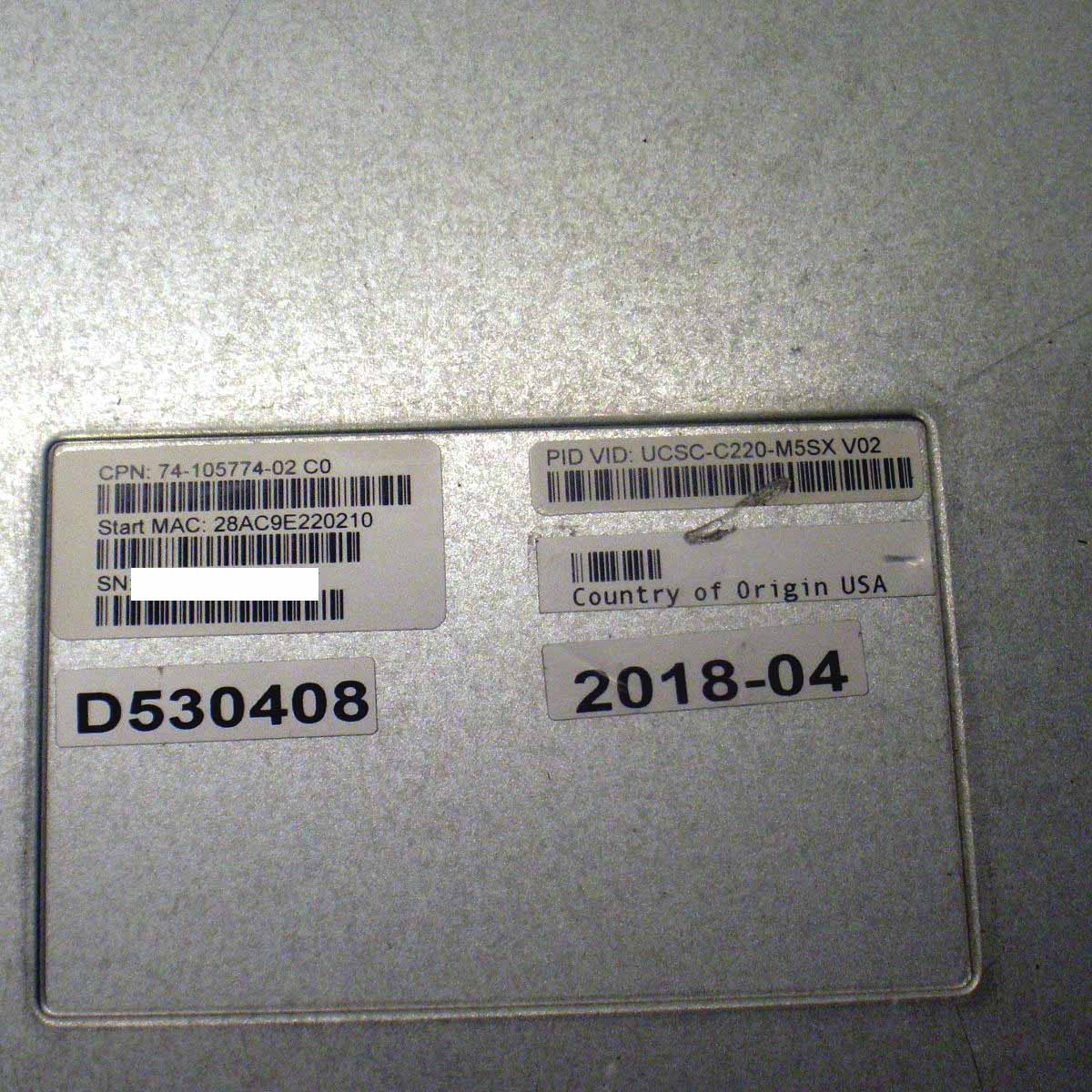 Cisco UCSC-C220-M5SX SFF Rack Server - CTO